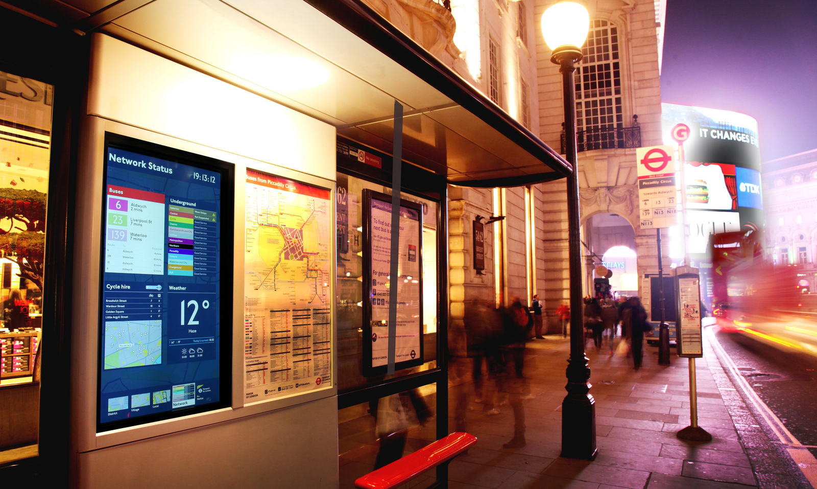 TfL trials touch-screen bus stop with real-time mapping - Design Week