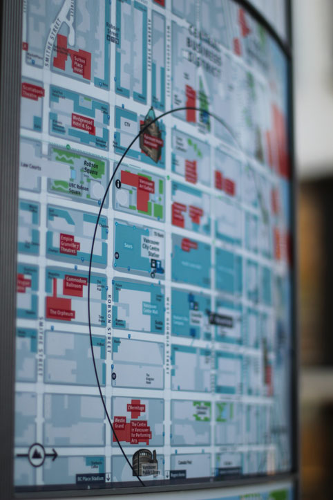 Applied designs pedestrian map system in Vancouver - Design Week