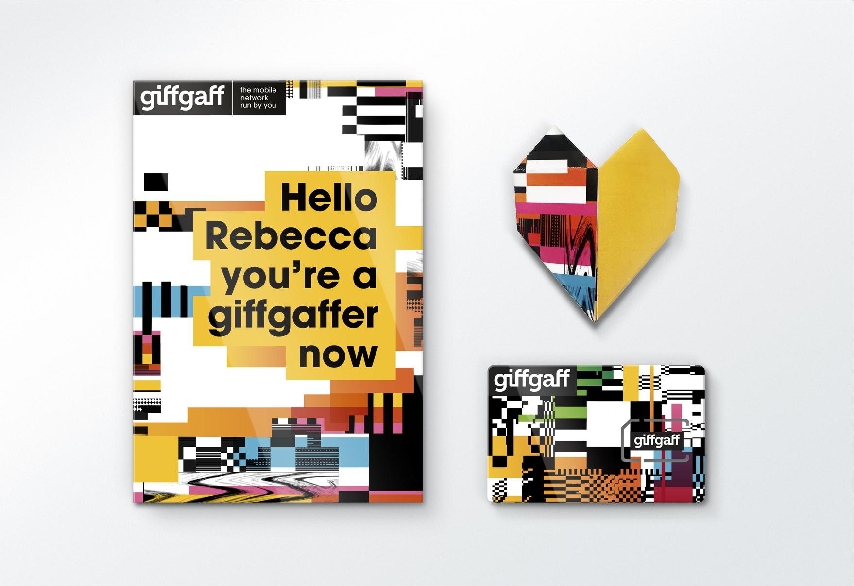 Mobile network giffgaff launches new “digital noise” identity - Design Week