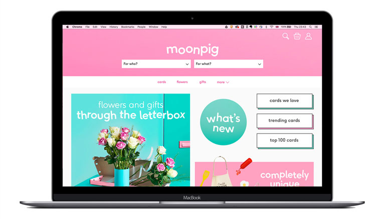 Moonpig rebrands and ditches “gimmicky” pig mascot - Design Week