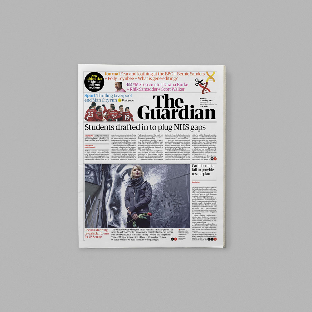 The Guardian introduces tabloid format and redesigns all platforms ...