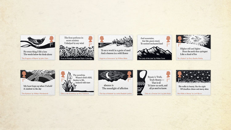Royal Mail reveals Romantic Poets stamp collection - Design Week