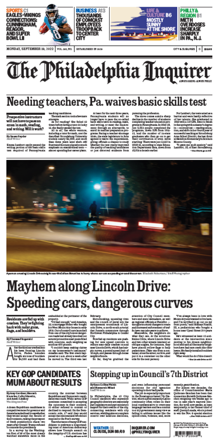 The Philadelphia Inquirer’s redesign embraces a typographic overhaul ...