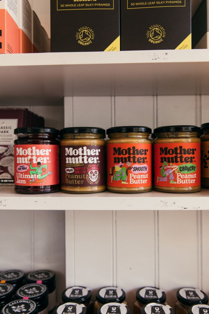 Mothernutter peanut butter embraces 1970s “flower power” - Design Week